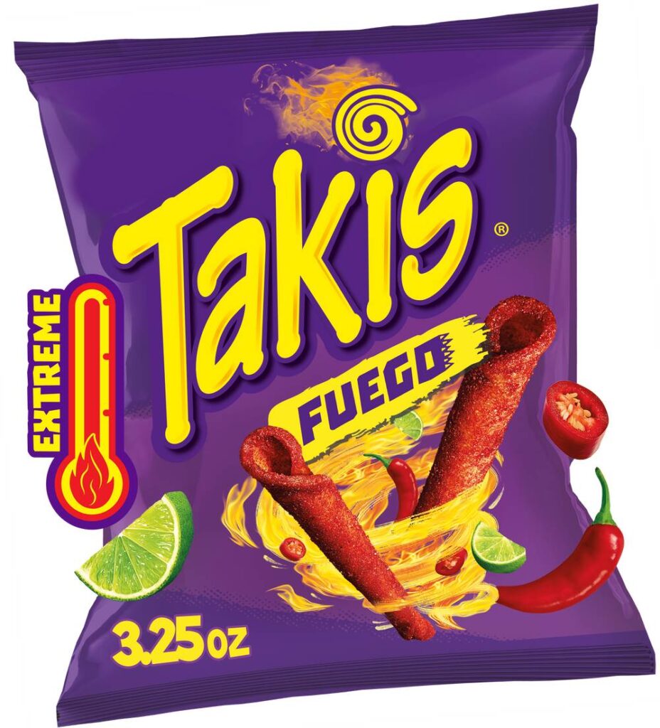Takis Fuego Snack Size Bag, Hot Chili Pepper & Lime Flavored Extreme ...